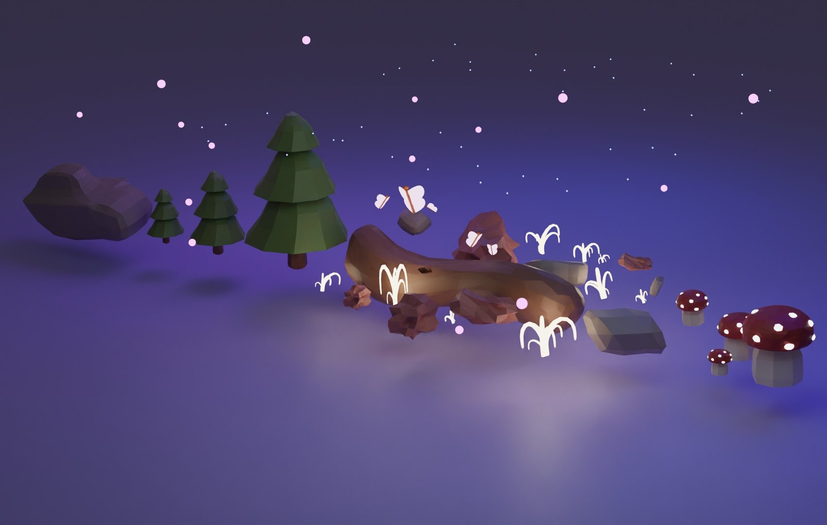 3D model Fantasy Forest kit Low-poly - TurboSquid 2016919