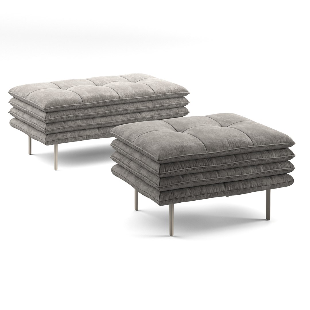 3D Model Calia Italia Mater Familias Pouf E Bench 635-641 - TurboSquid ...