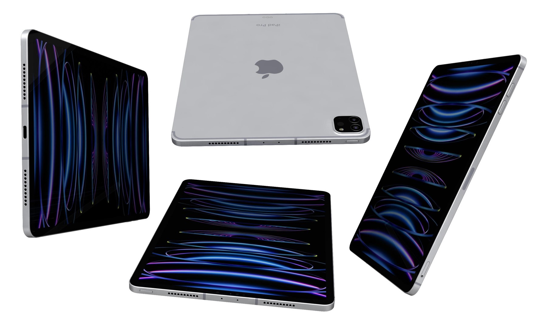 Apple IPad Pro 2022 4th Gen Silver 3D Model - TurboSquid 1987663