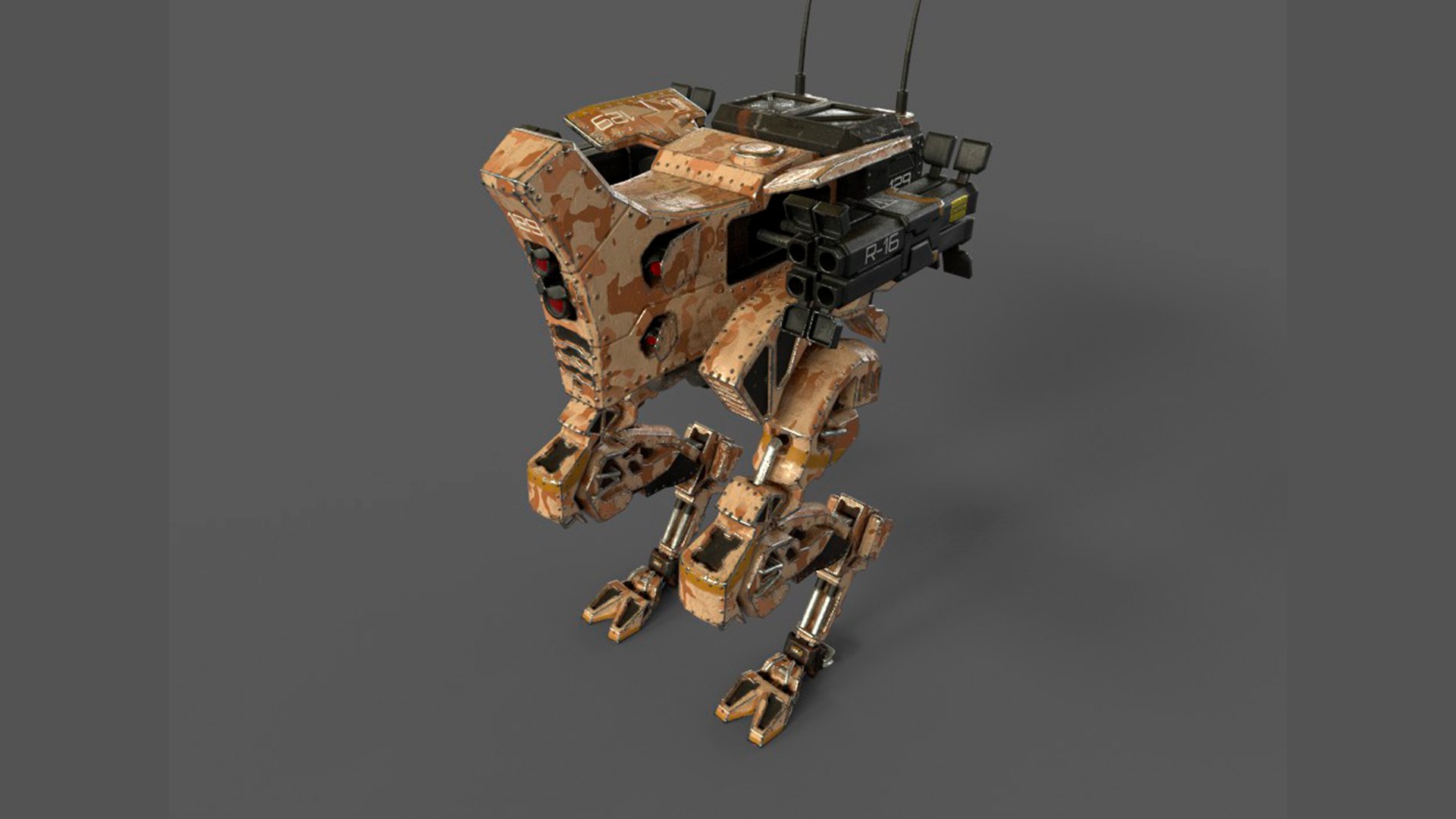 3D Walking Tank - Low-poly Game-ready 3D Model - TurboSquid 2002171