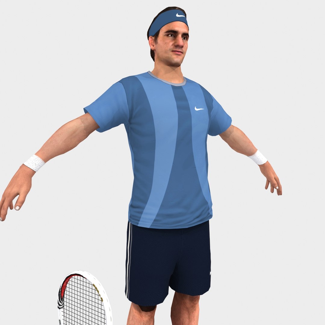 Roger Federer Rigged 3d Max