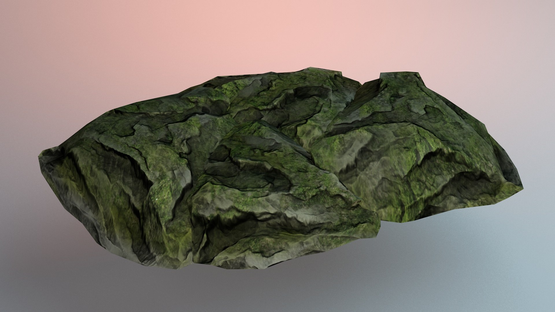 3D Green Algae Rocks Low-poly 3D Model - TurboSquid 1818487