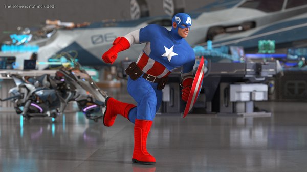 Maya용으로 제작된 Marvel Cartoon Captain America 3D 모델 - TurboSquid 2080909