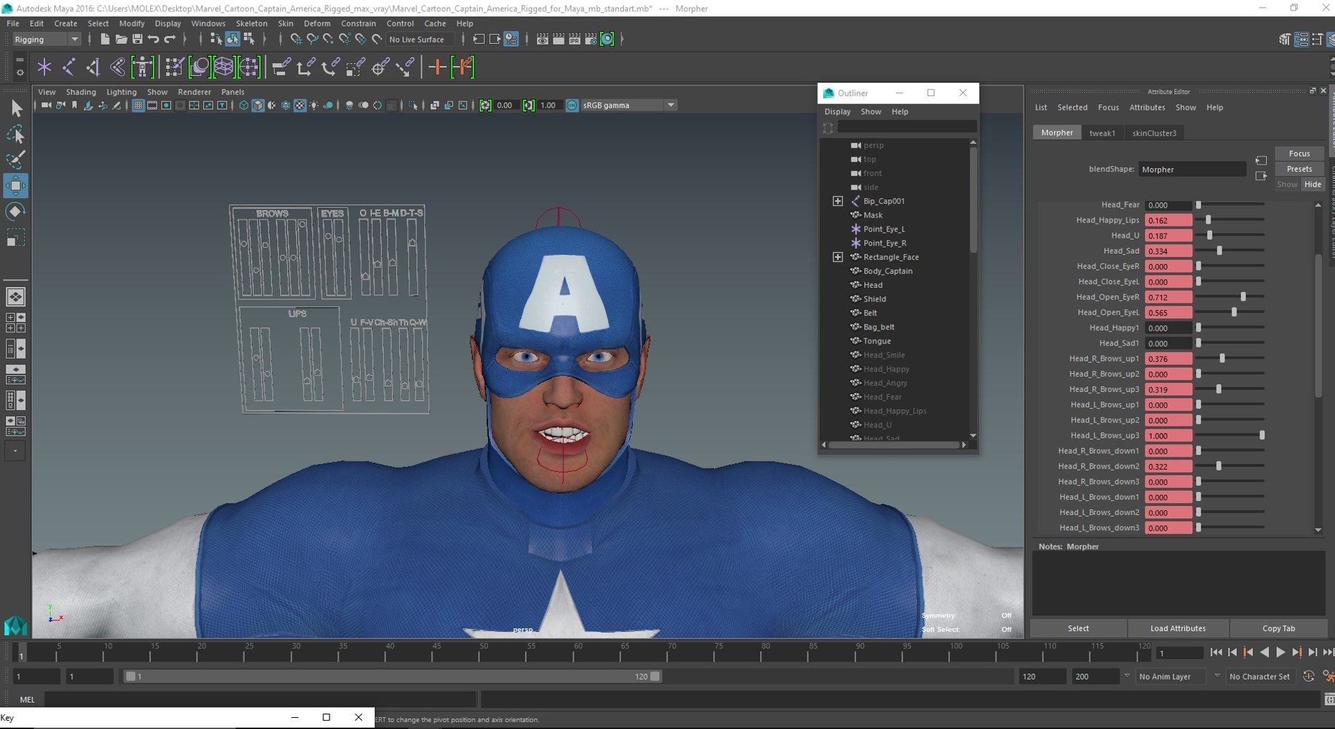 Marvel Cartoon Captain America Rigged For Maya 3D Model - TurboSquid ...