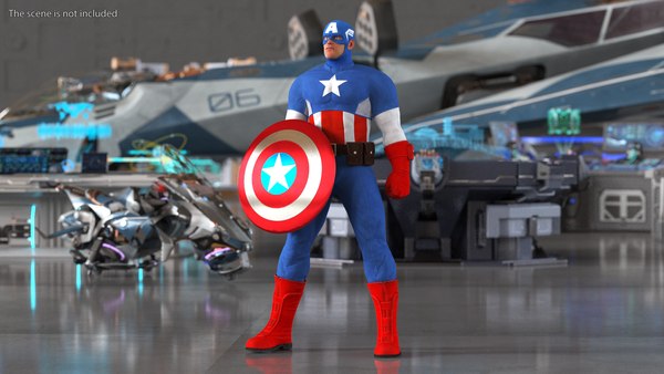 Maya용으로 제작된 Marvel Cartoon Captain America 3D 모델 - TurboSquid 2080909