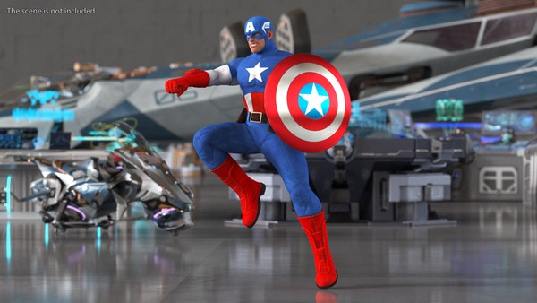 Maya용으로 제작된 Marvel Cartoon Captain America 3D 모델 - TurboSquid 2080909