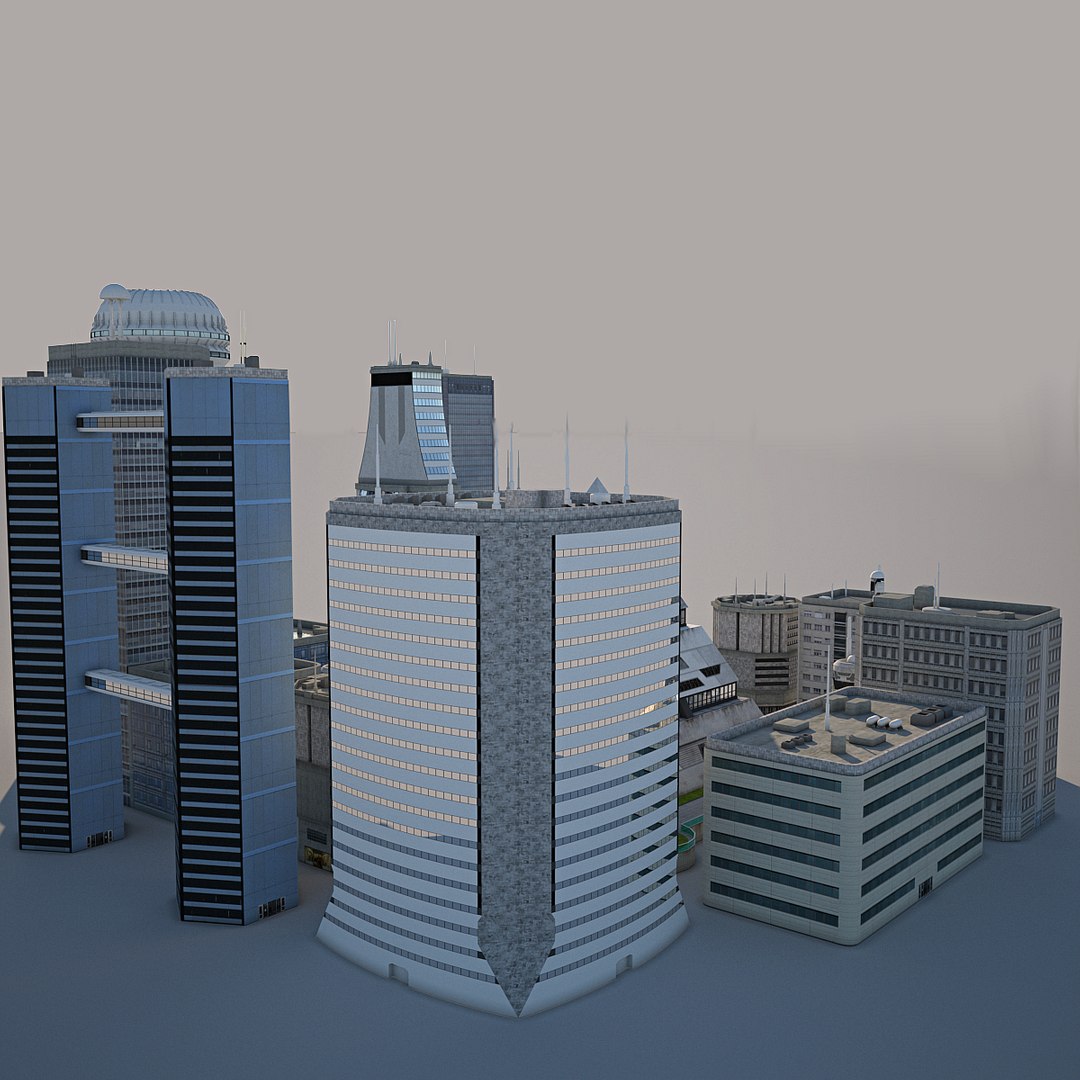 Block City Buildings Model - TurboSquid 1188389