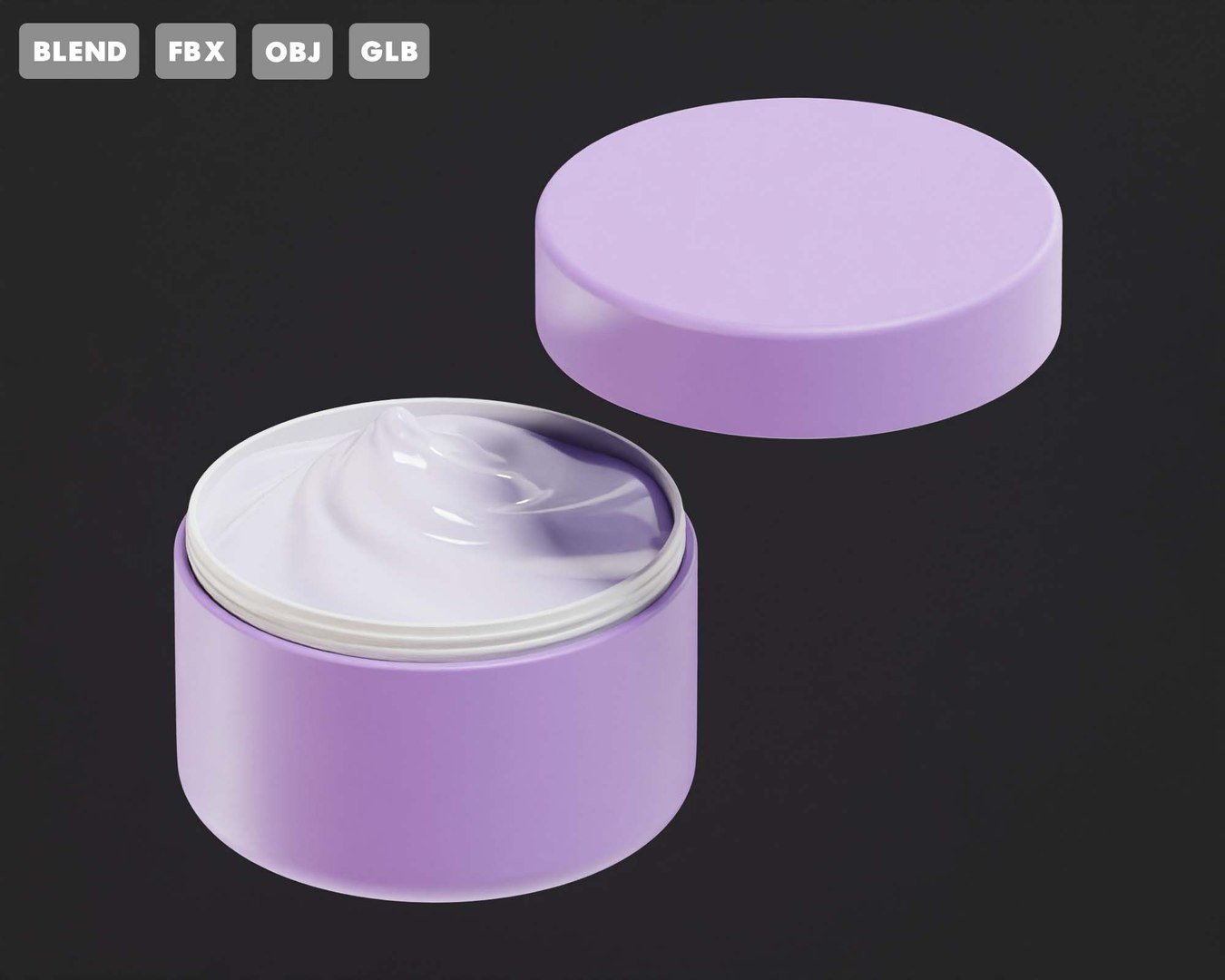 3D Cosmetics cream jar model - TurboSquid 2125555