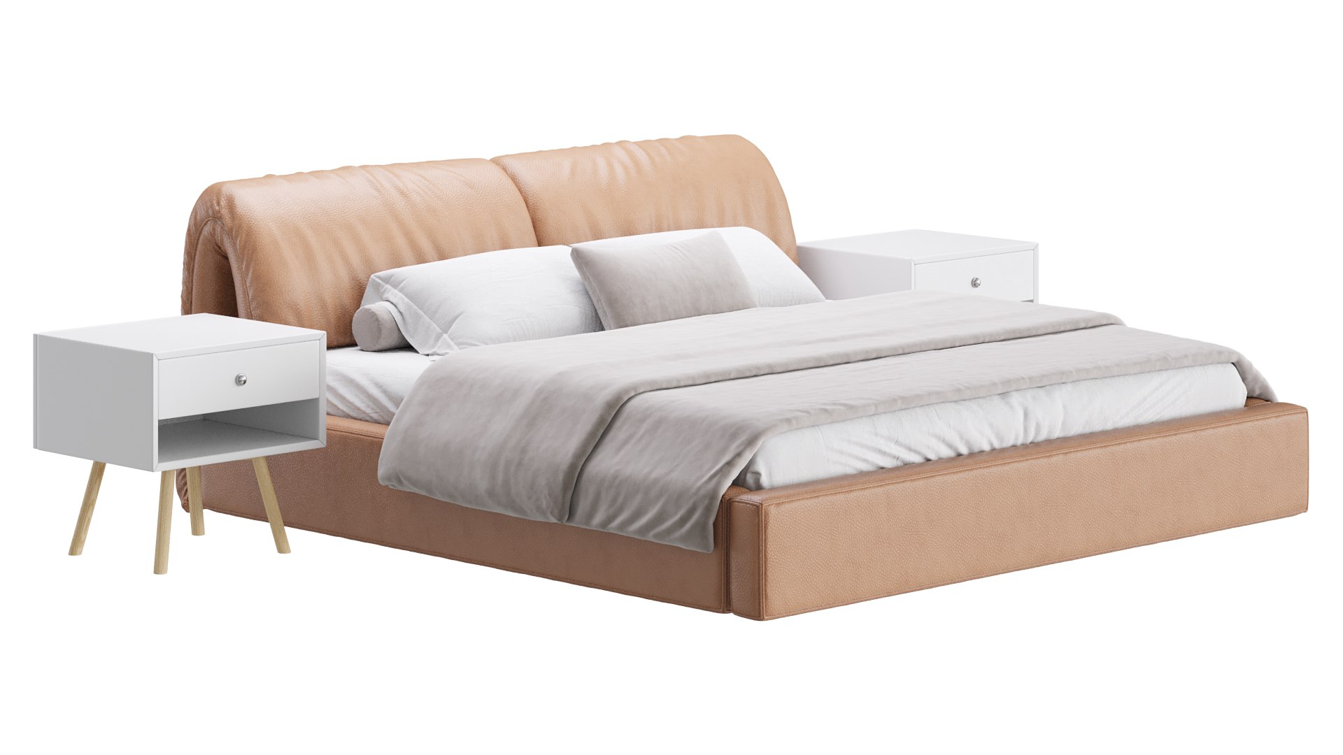 Brown Genuine Bed 3D Model - TurboSquid 2190191