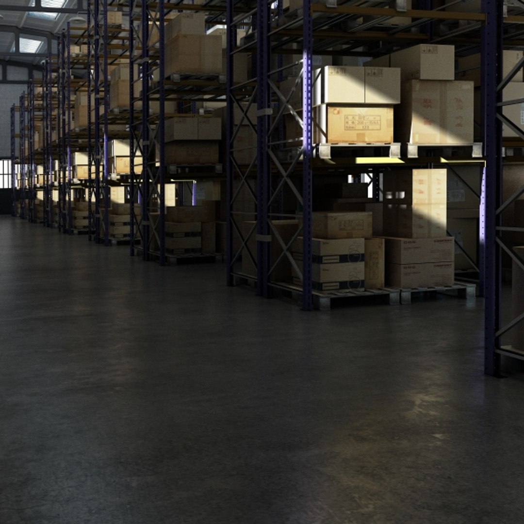 3d Model Warehouse Shelves