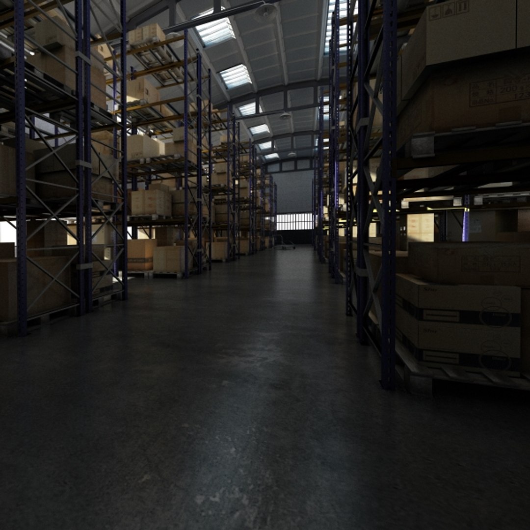 3d Model Warehouse Shelves