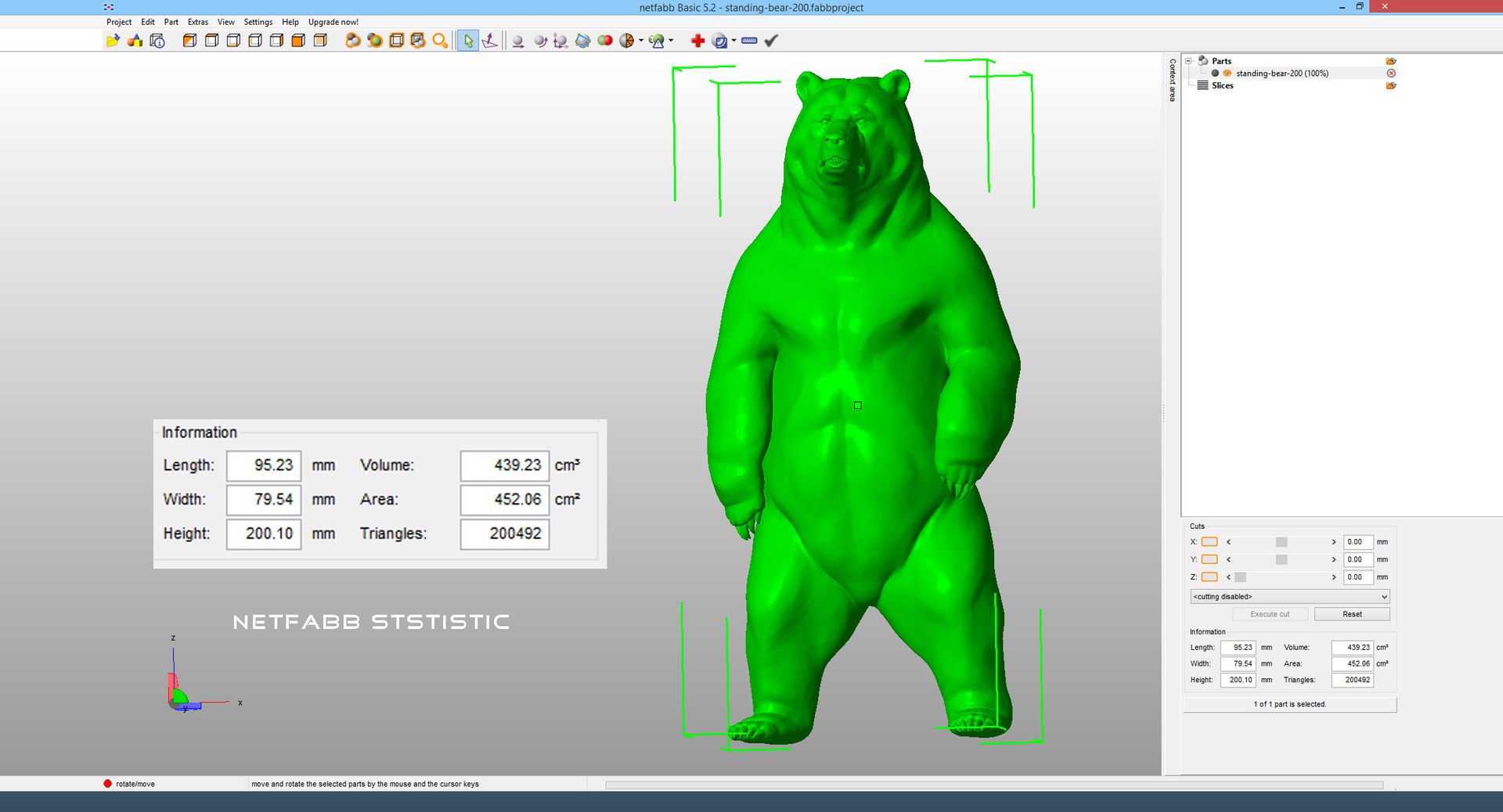 3d Model Standing Bear Sculpture
