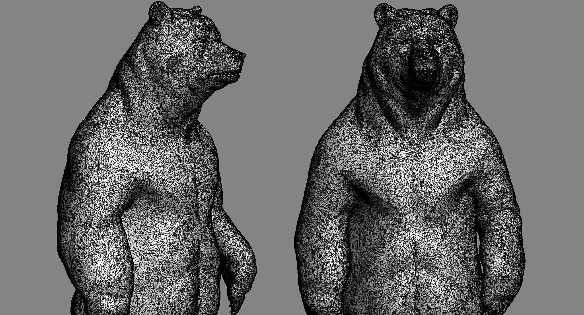 3d Model Standing Bear Sculpture