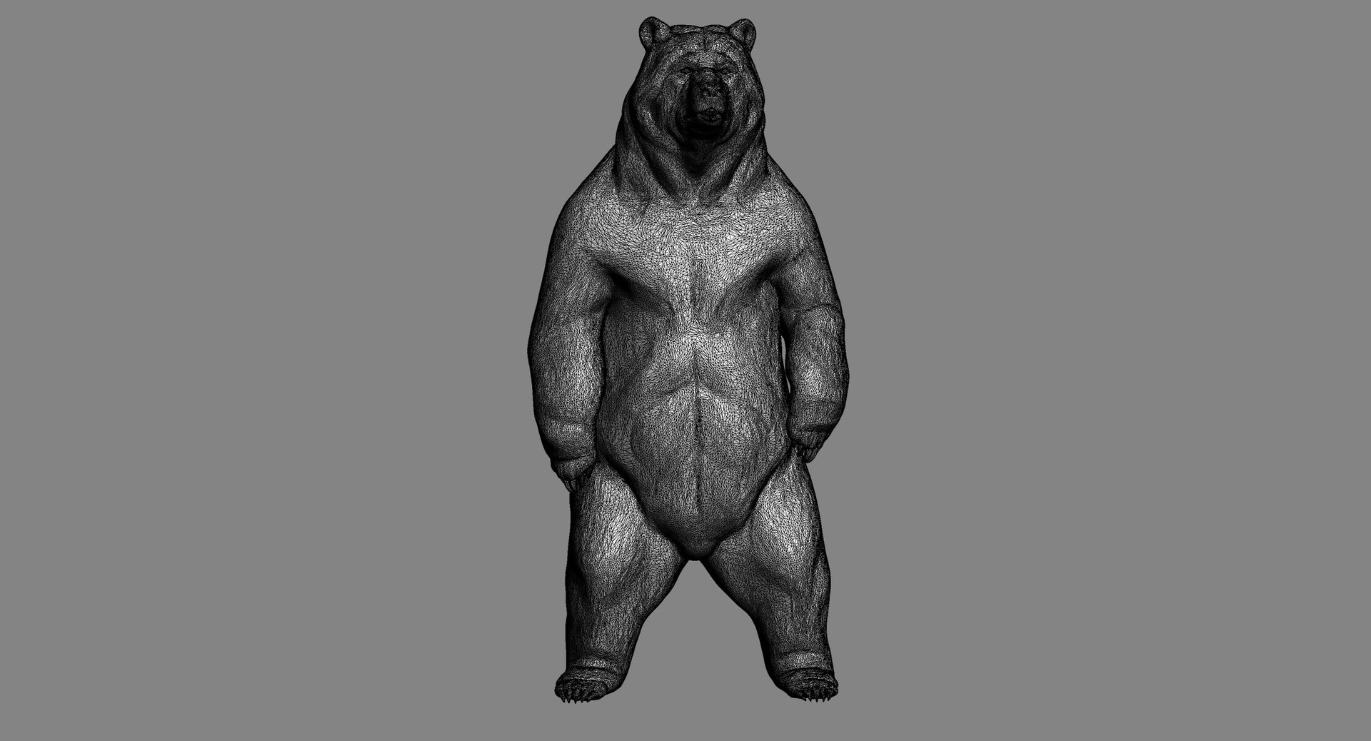 3d Model Standing Bear Sculpture