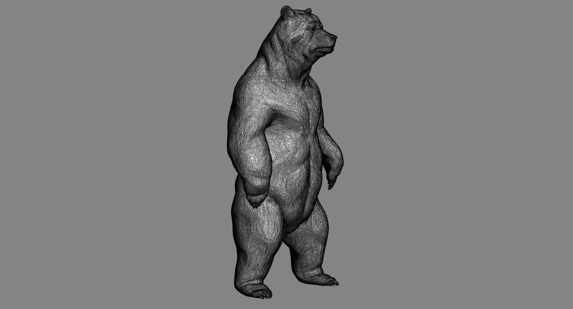 3d Model Standing Bear Sculpture