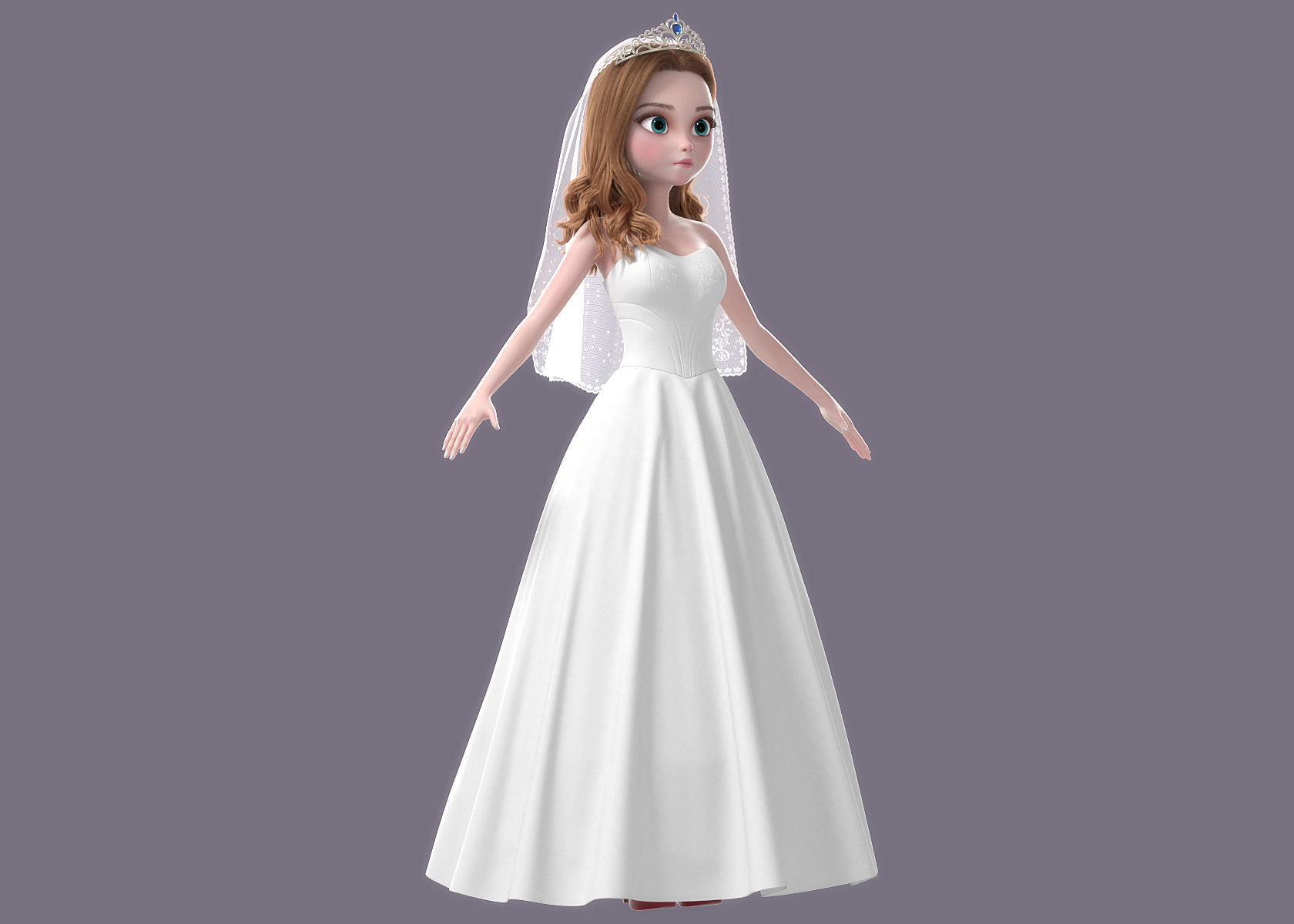 3D cartoon bride rigged character - TurboSquid 1420230
