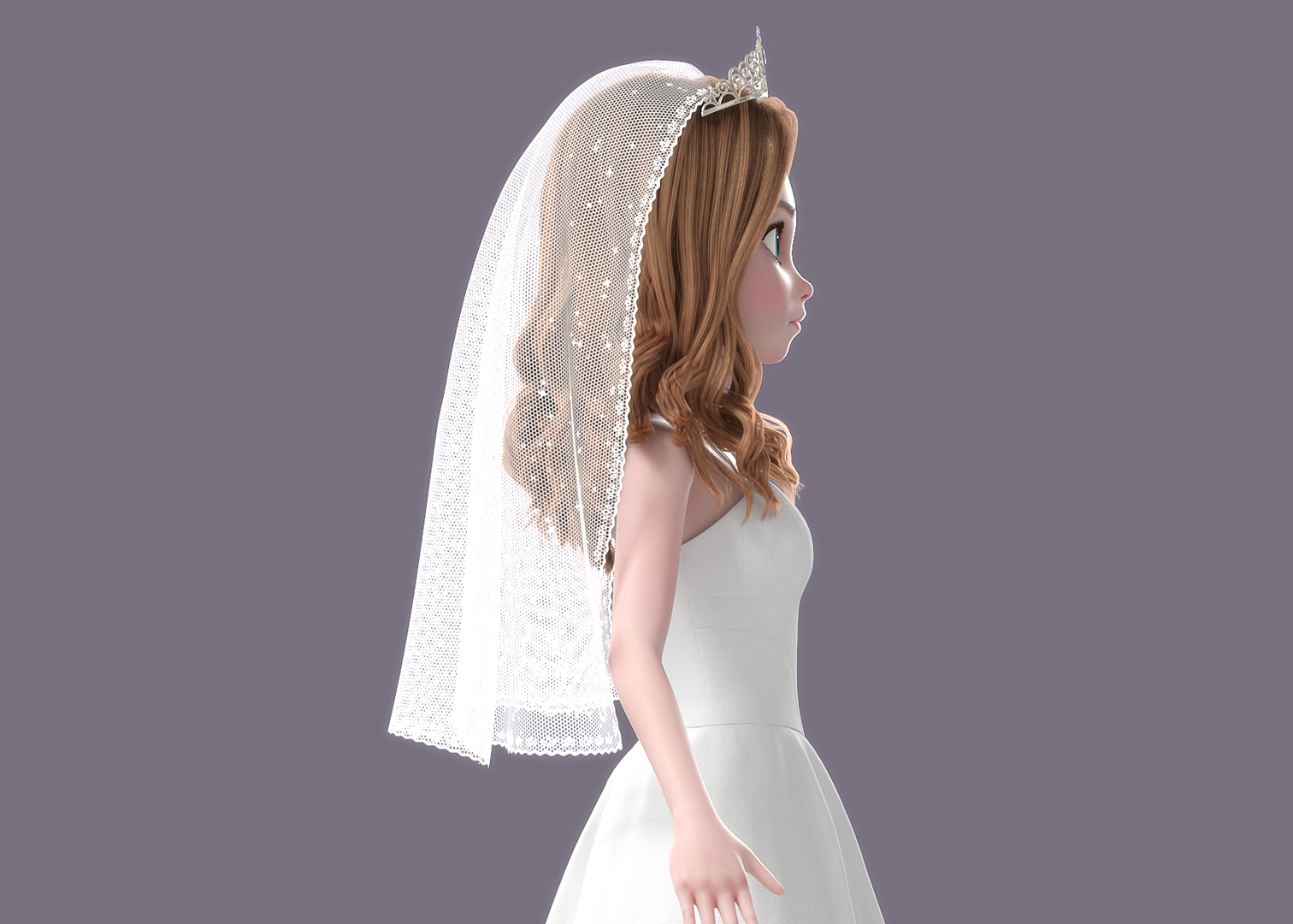 3D cartoon bride rigged character - TurboSquid 1420230