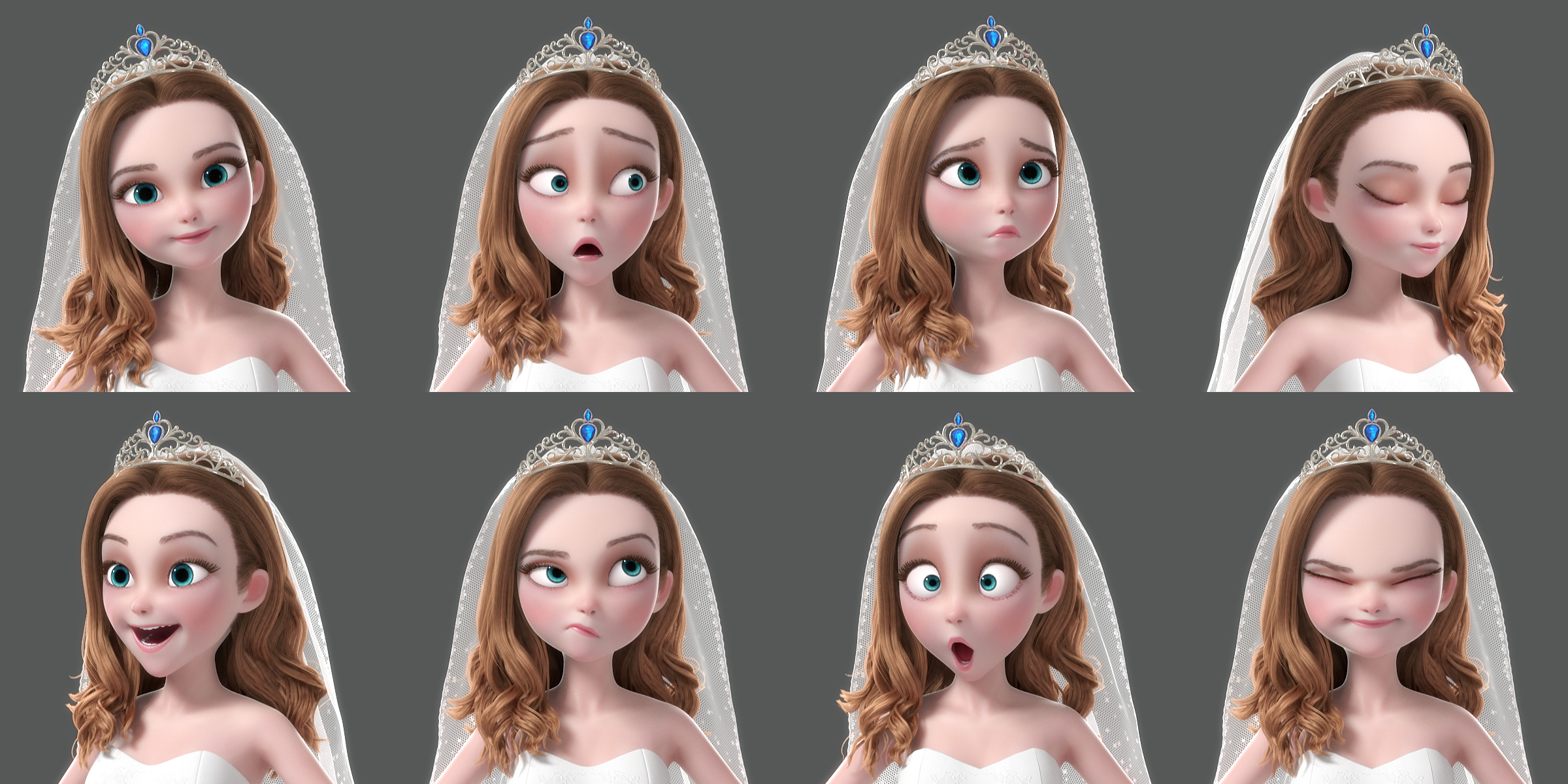 3D cartoon bride rigged character - TurboSquid 1420230