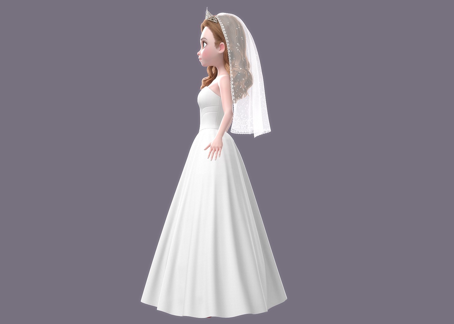 3D cartoon bride rigged character - TurboSquid 1420230