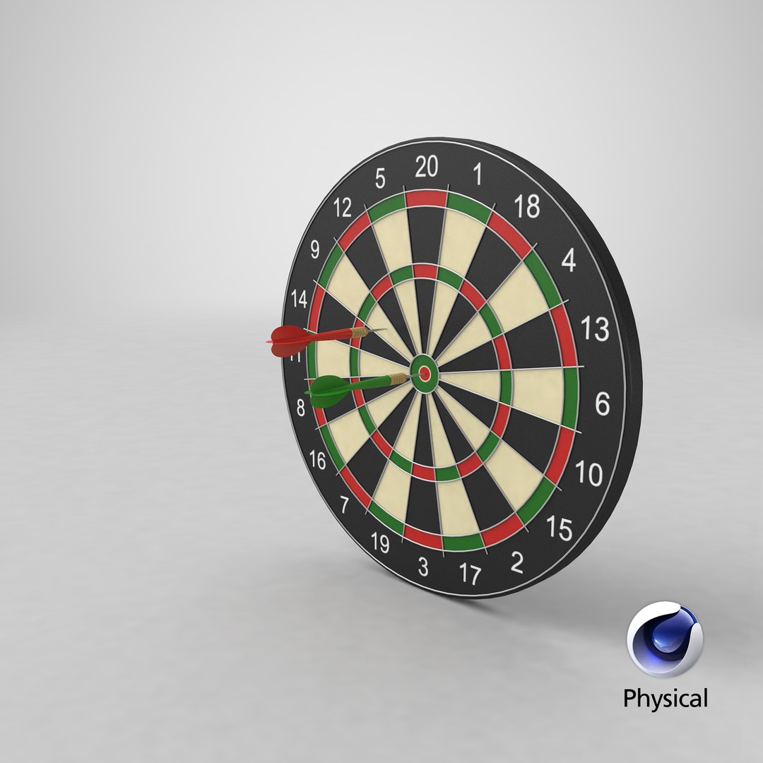 3D Dart Board With Darts 01 - TurboSquid 2133636