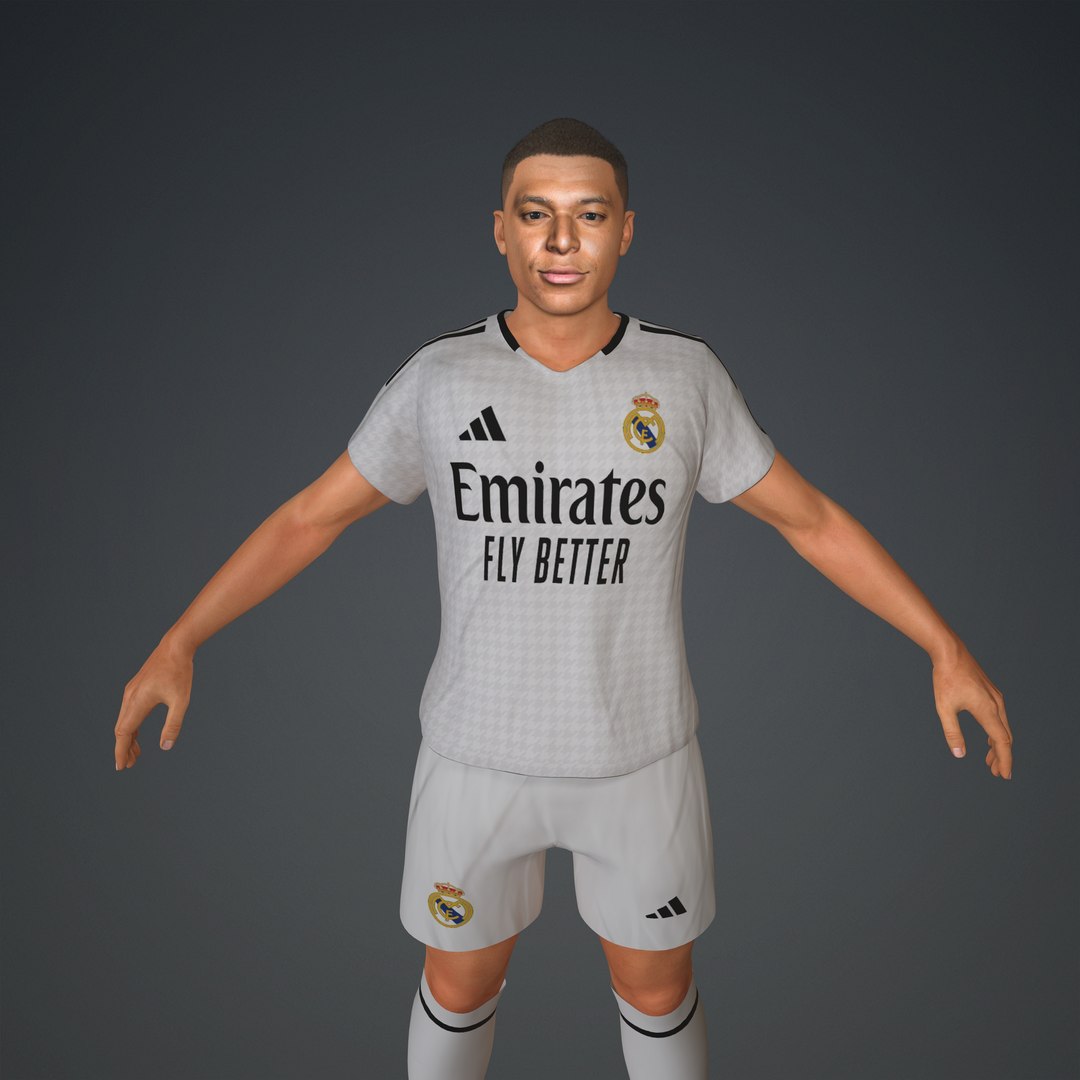 3D Kylian Mbappe Real Madrid Kit 3 - TurboSquid 2263151
