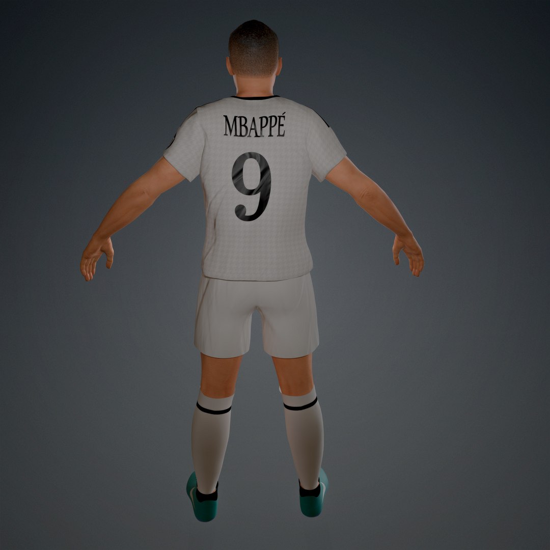 3D Kylian Mbappe Real Madrid Kit 3 - TurboSquid 2263151