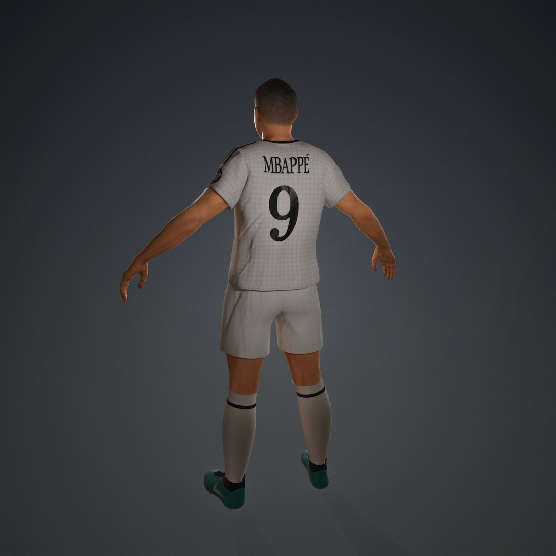 3D Kylian Mbappe Real Madrid Kit 3 - TurboSquid 2263151