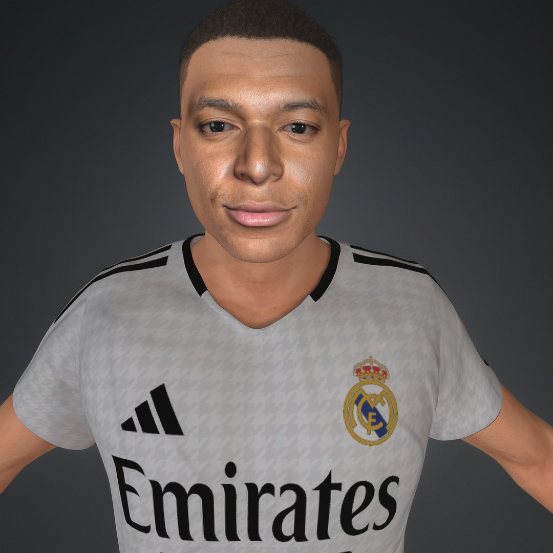 3D Kylian Mbappe Real Madrid Kit 3 - TurboSquid 2263151