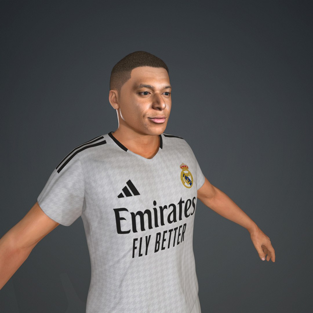 3D Kylian Mbappe Real Madrid Kit 3 - TurboSquid 2263151