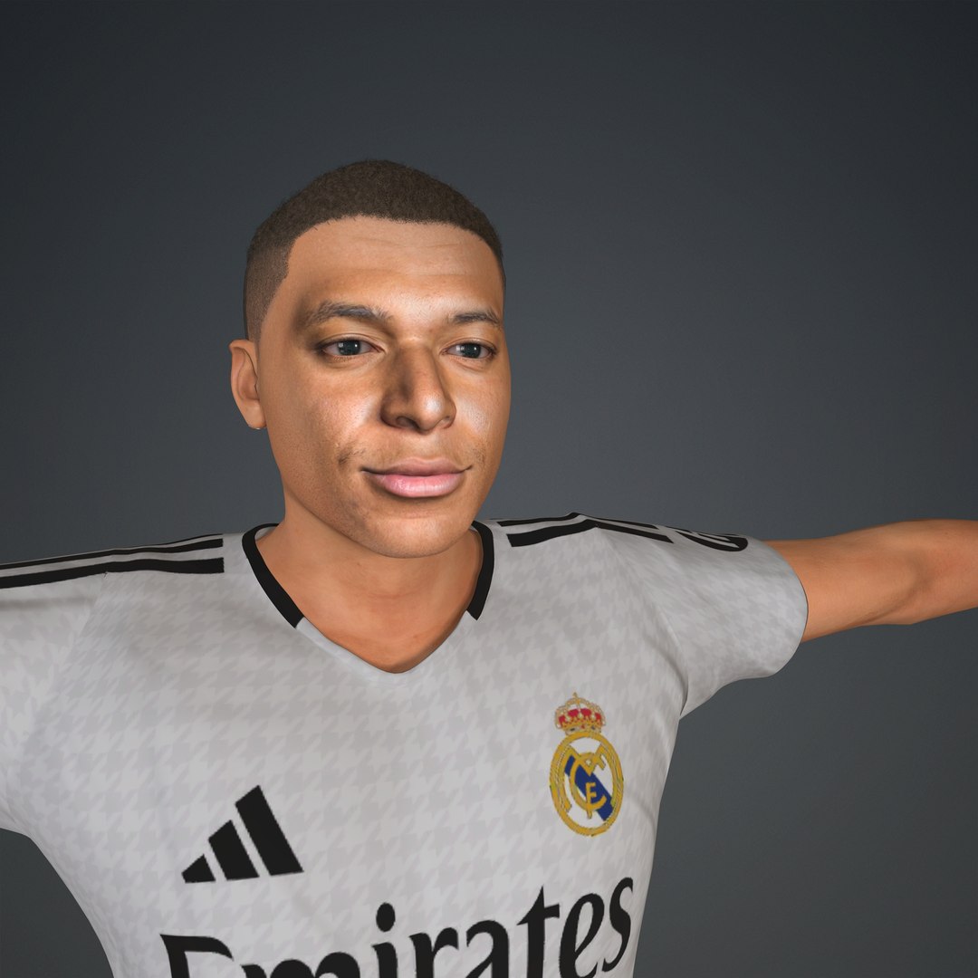 3D Kylian Mbappe Real Madrid Kit 3 - TurboSquid 2263151