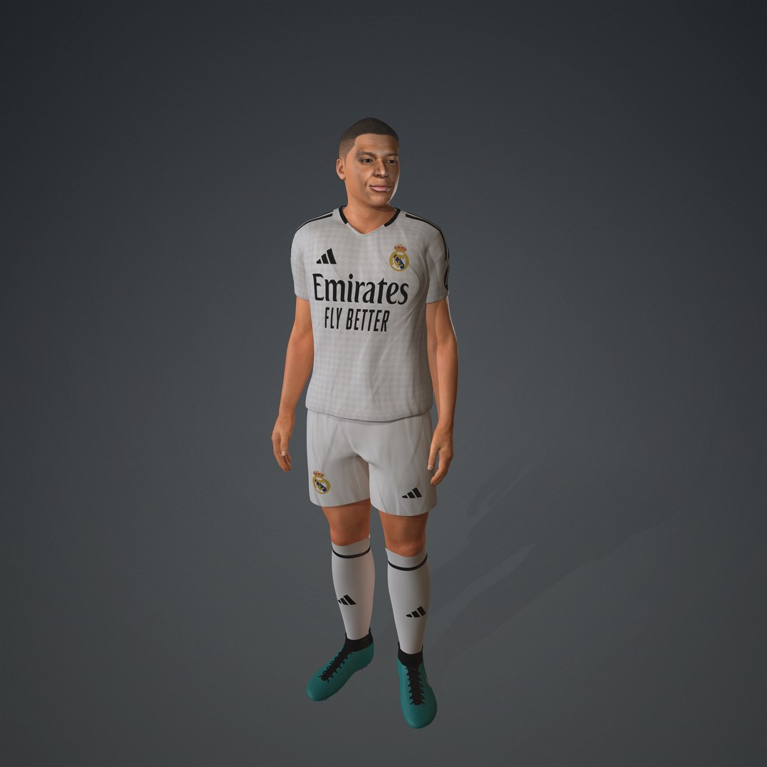 3D Kylian Mbappe Real Madrid Kit 3 - TurboSquid 2263151