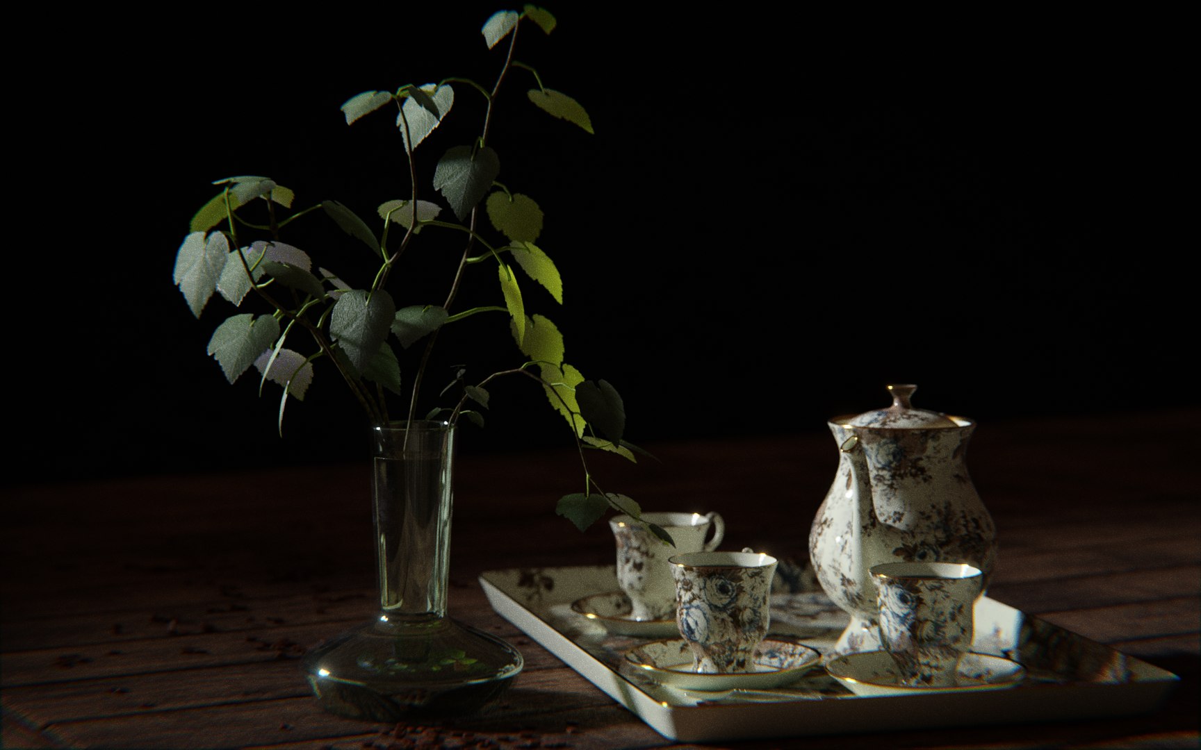 3D Tea Set 3d Scene - TurboSquid 2121279