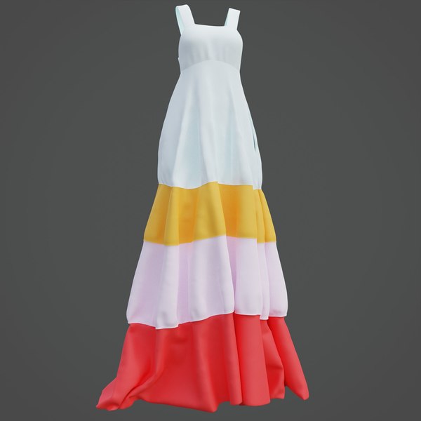 3D model female tiered dress - TurboSquid 1699651