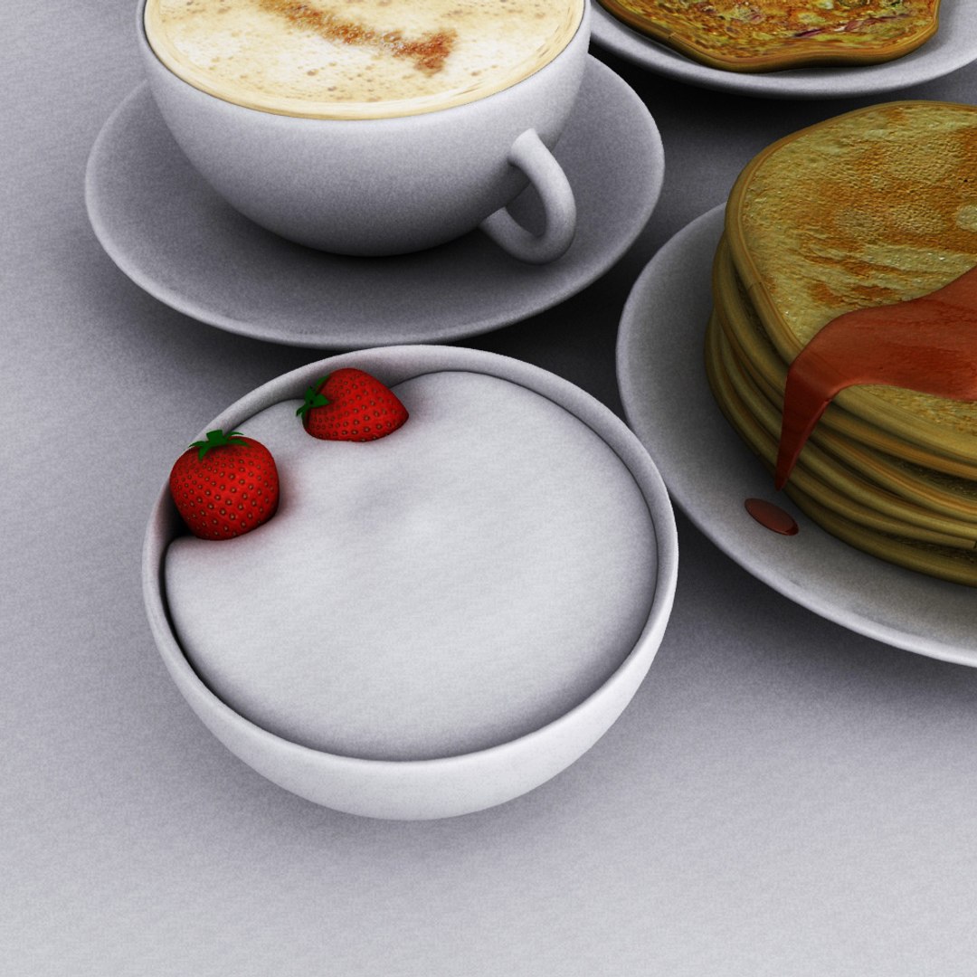 3d model coffee breakfast
