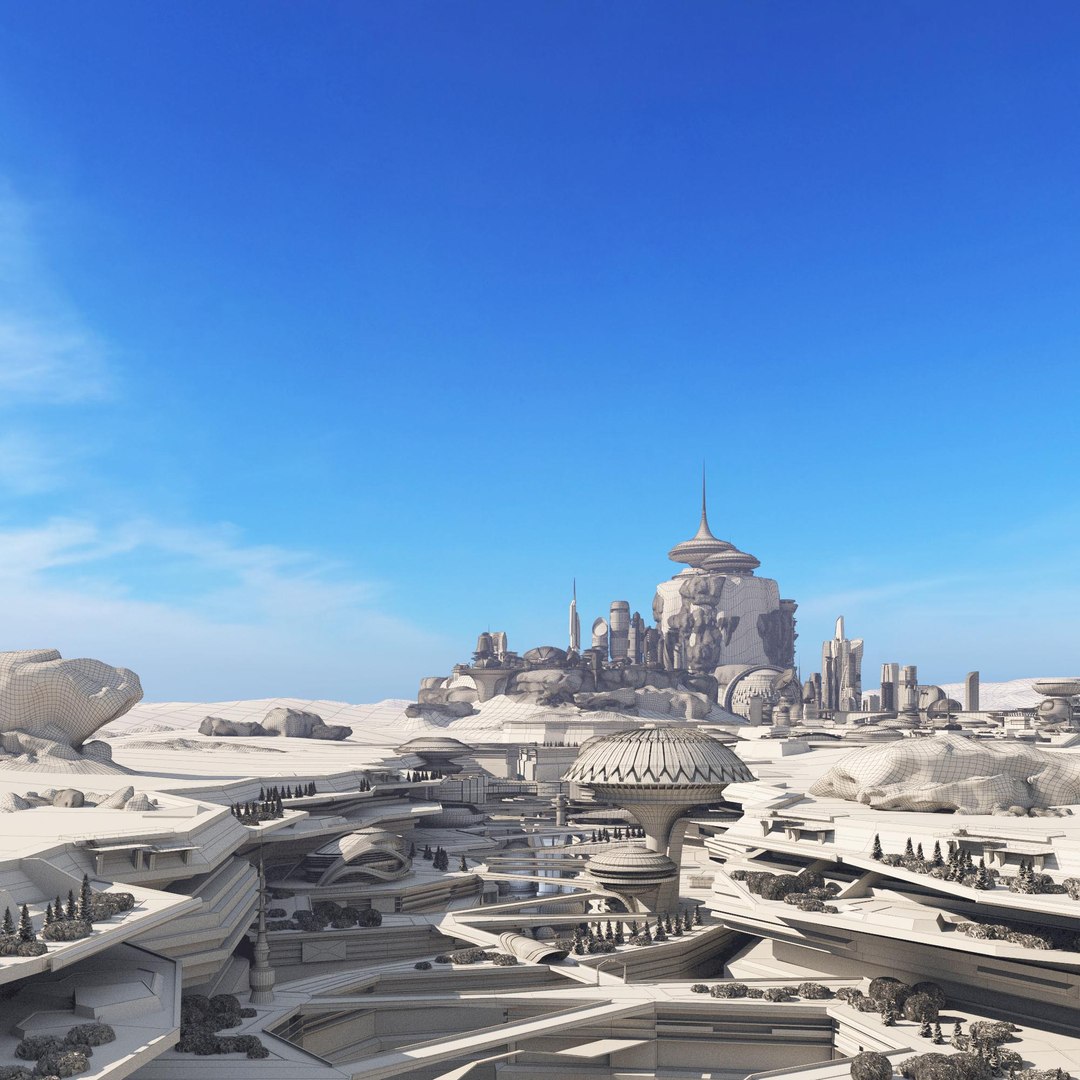 3D Future City Desert Model - TurboSquid 2269848