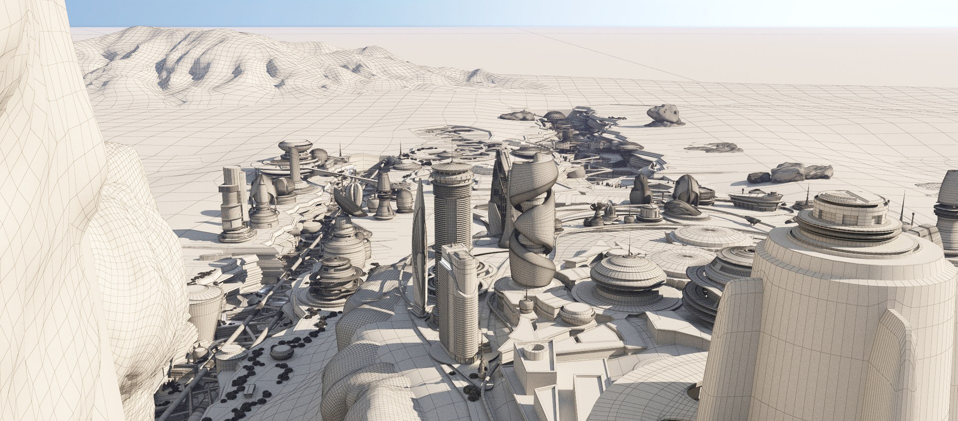 3D Future City Desert Model - TurboSquid 2269848