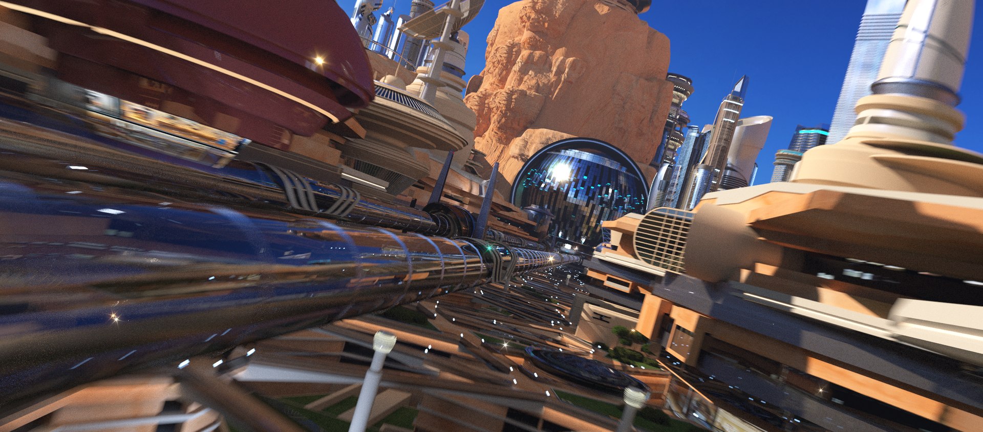 3D Future City Desert Model - TurboSquid 2269848