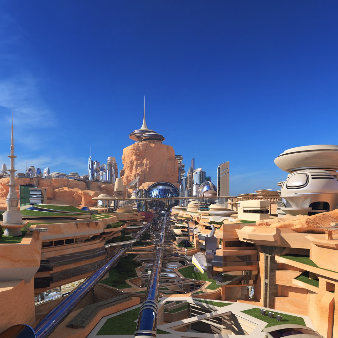 3D Future City Desert Model - TurboSquid 2269848