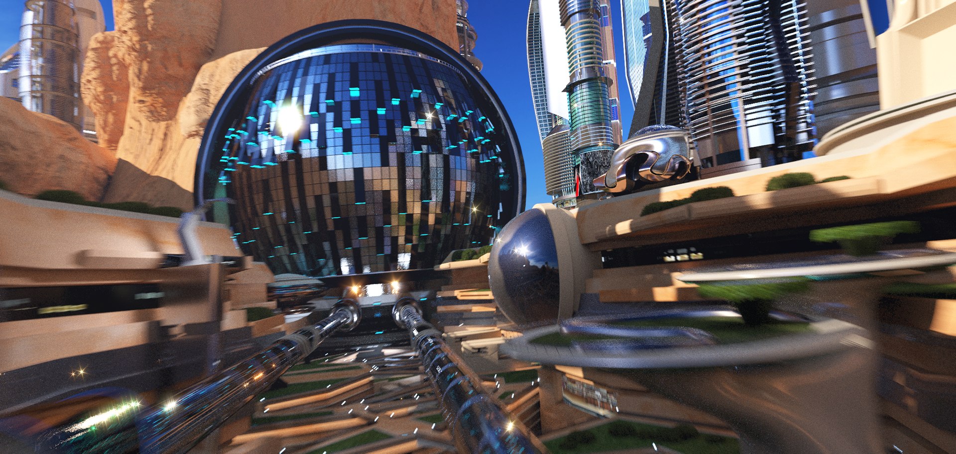 3D Future City Desert Model - TurboSquid 2269848