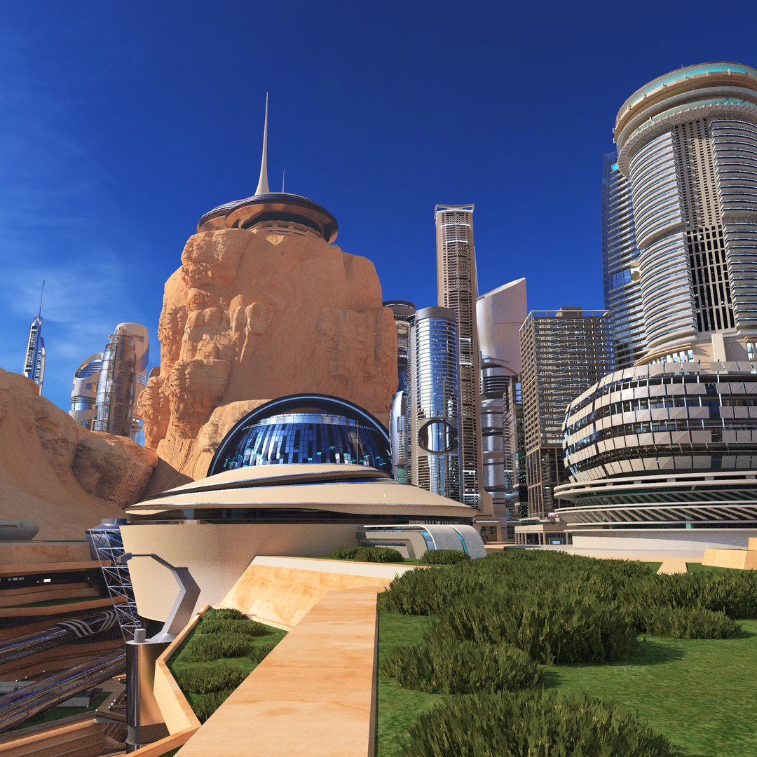 3D Future City Desert Model - TurboSquid 2269848