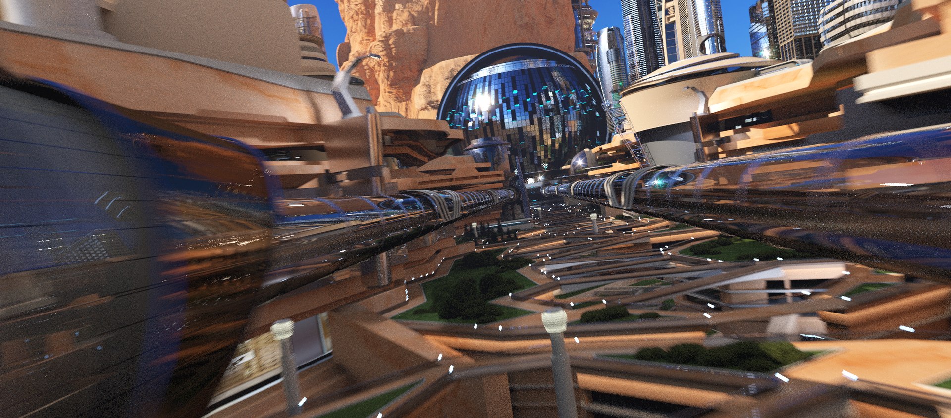 3D Future City Desert Model - TurboSquid 2269848