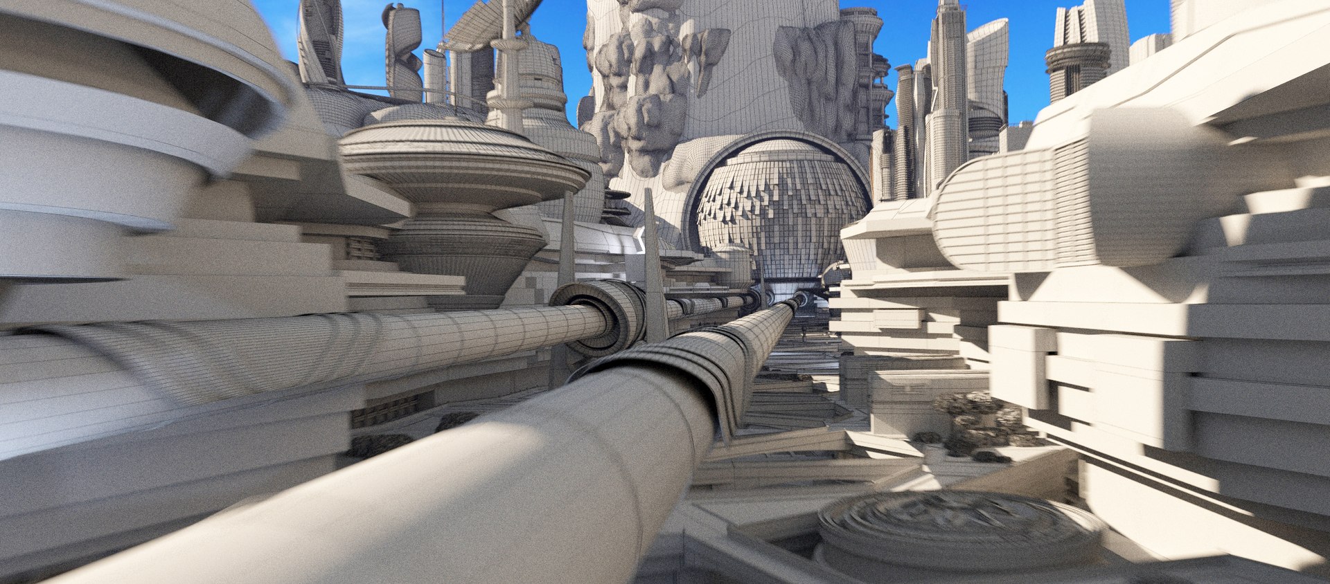 3D Future City Desert Model - TurboSquid 2269848