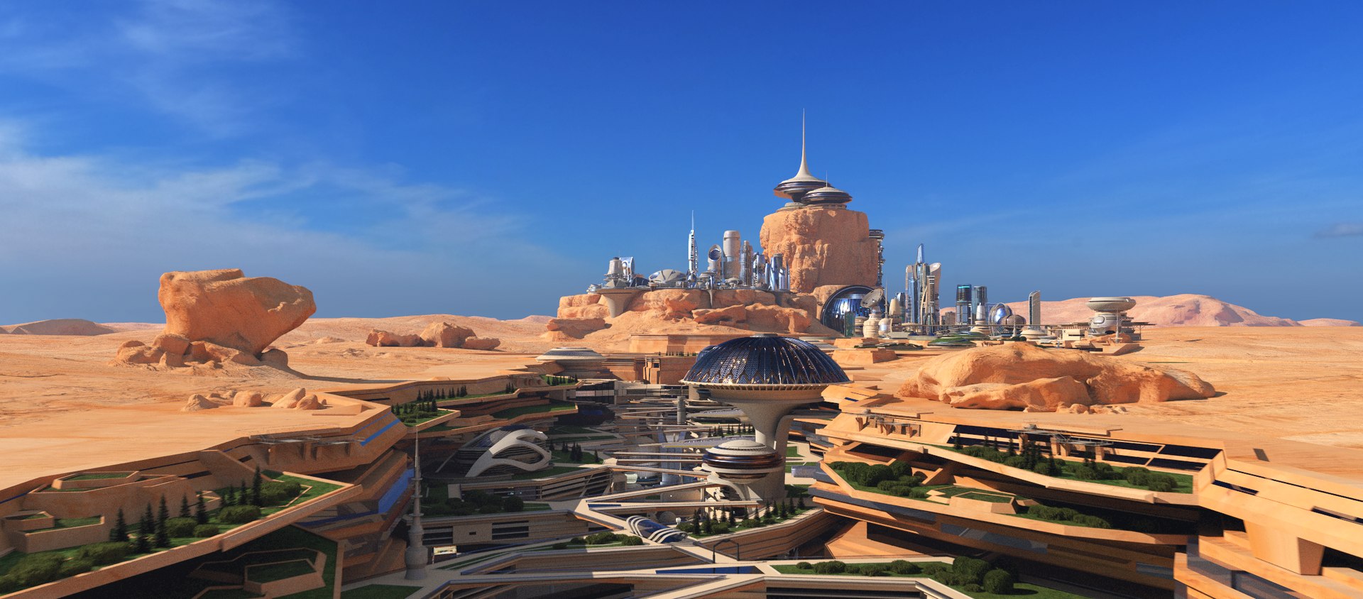 3D Future City Desert Model - TurboSquid 2269848