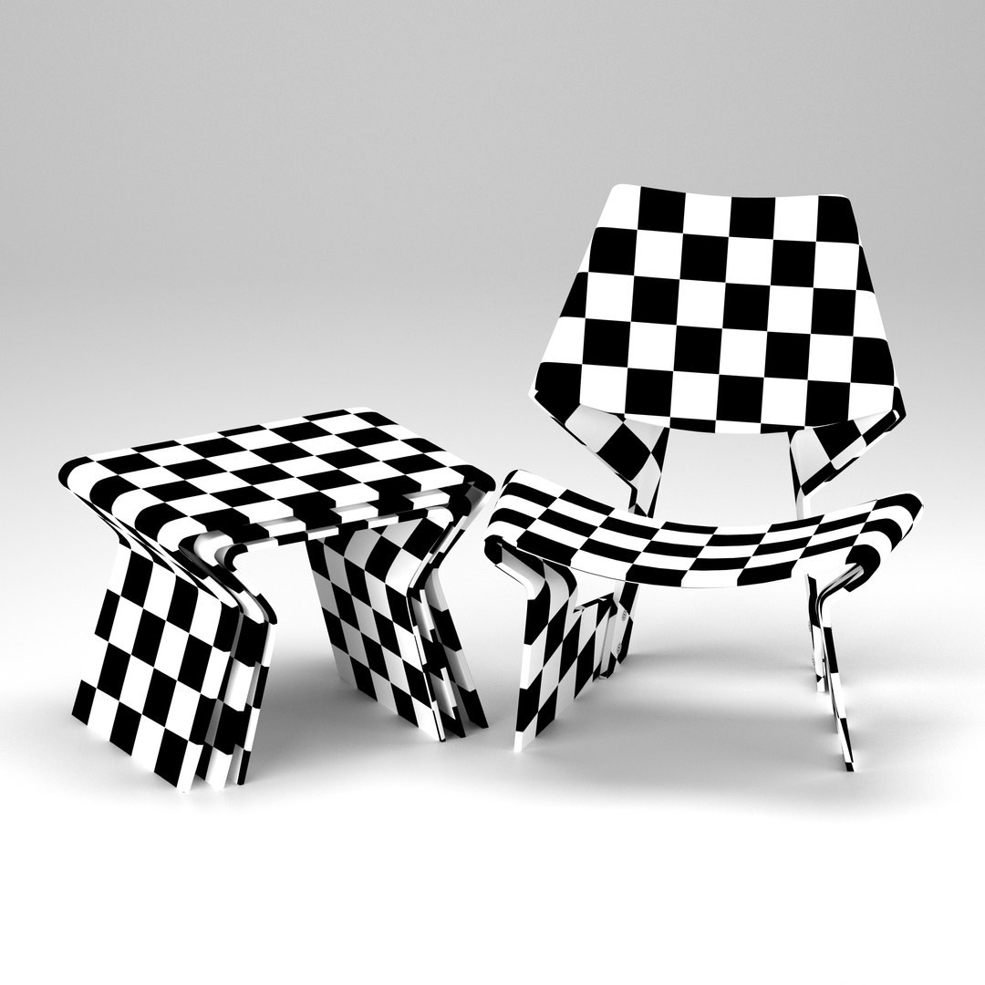Chair And Coffe Tables Gj Bow, Grete Jalk Model - TurboSquid 1715449