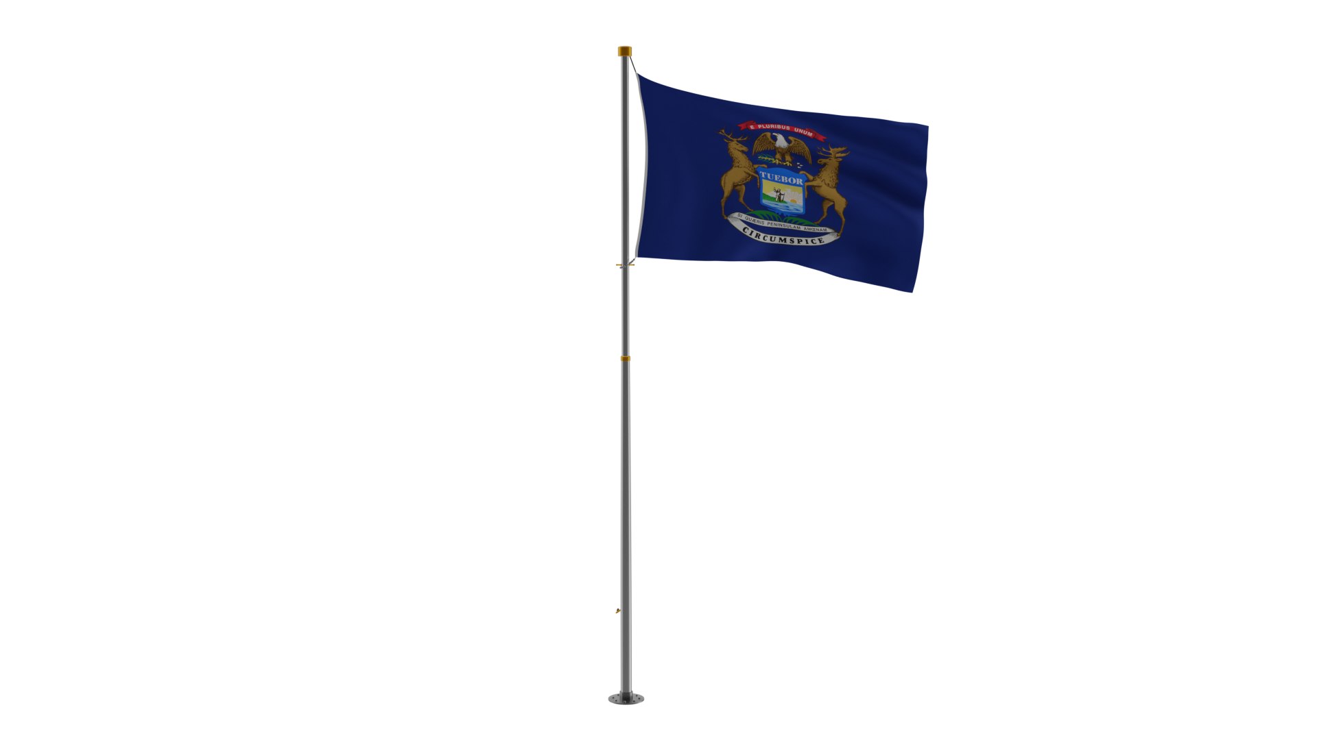 Pole Flag Michigan 3D - TurboSquid 2280104
