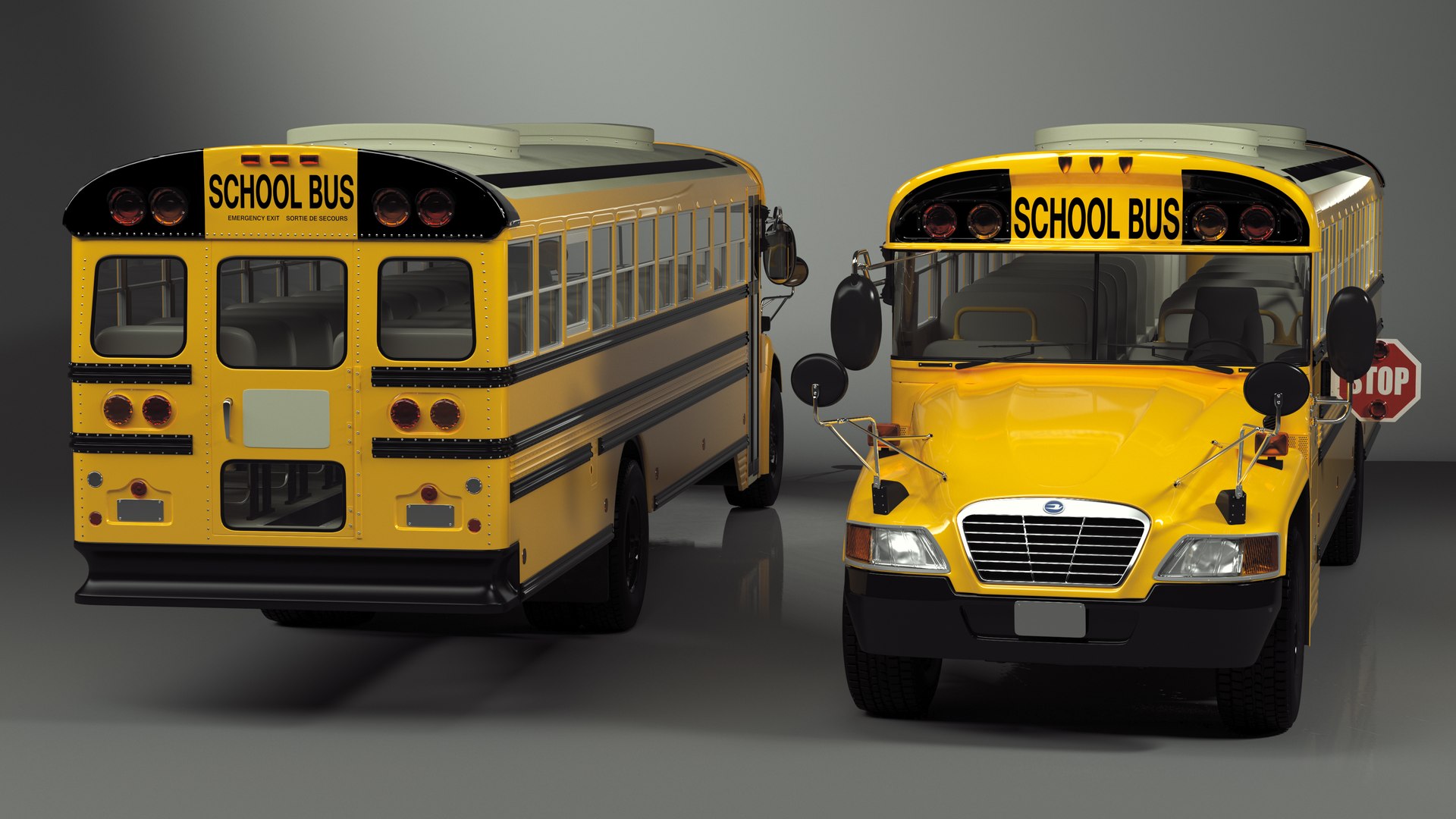 3D American School Bus model - TurboSquid 2131553