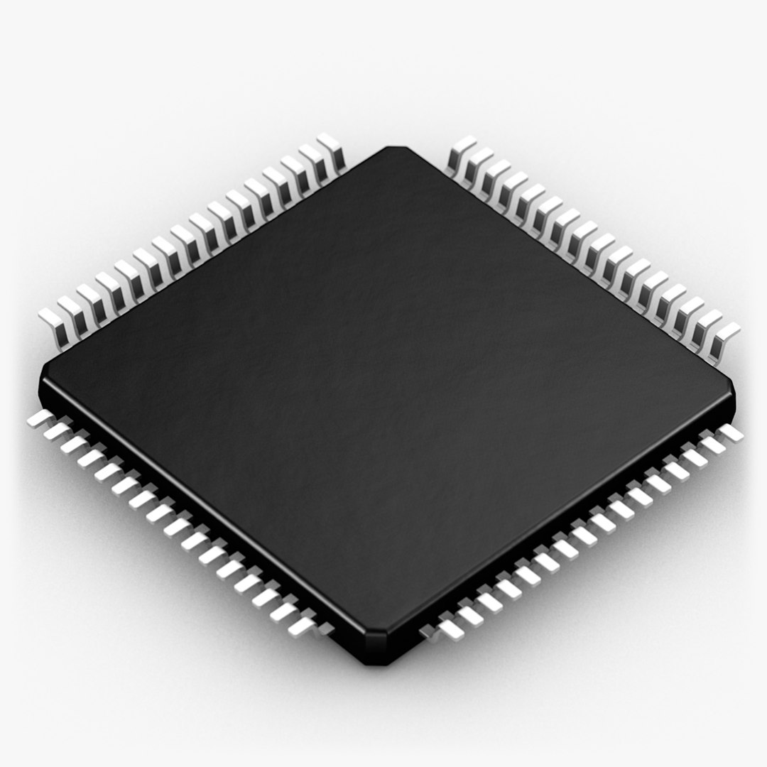 3D Electronic Chip Tqfp 64 - TurboSquid 1277375