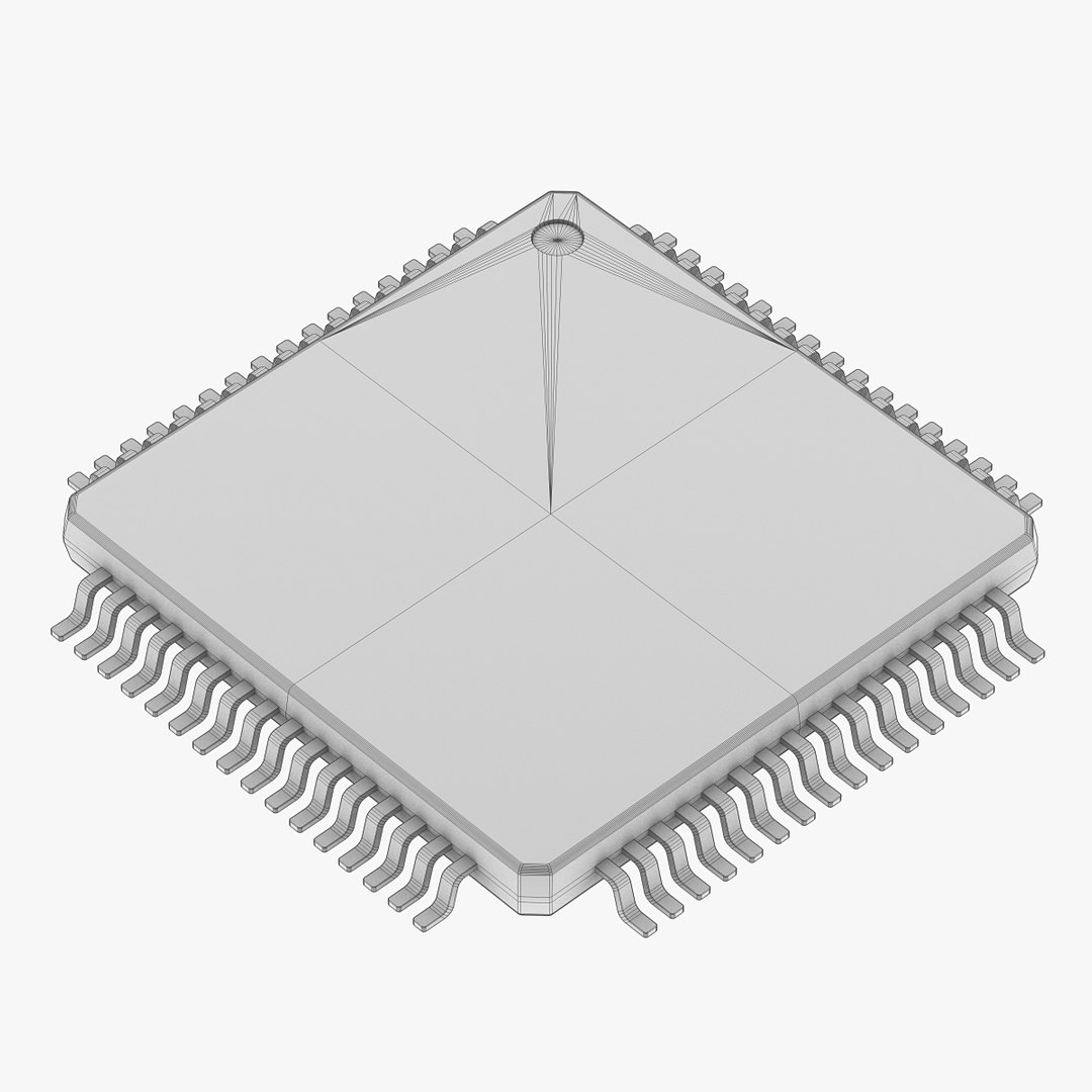 3D Electronic Chip Tqfp 64 - TurboSquid 1277375