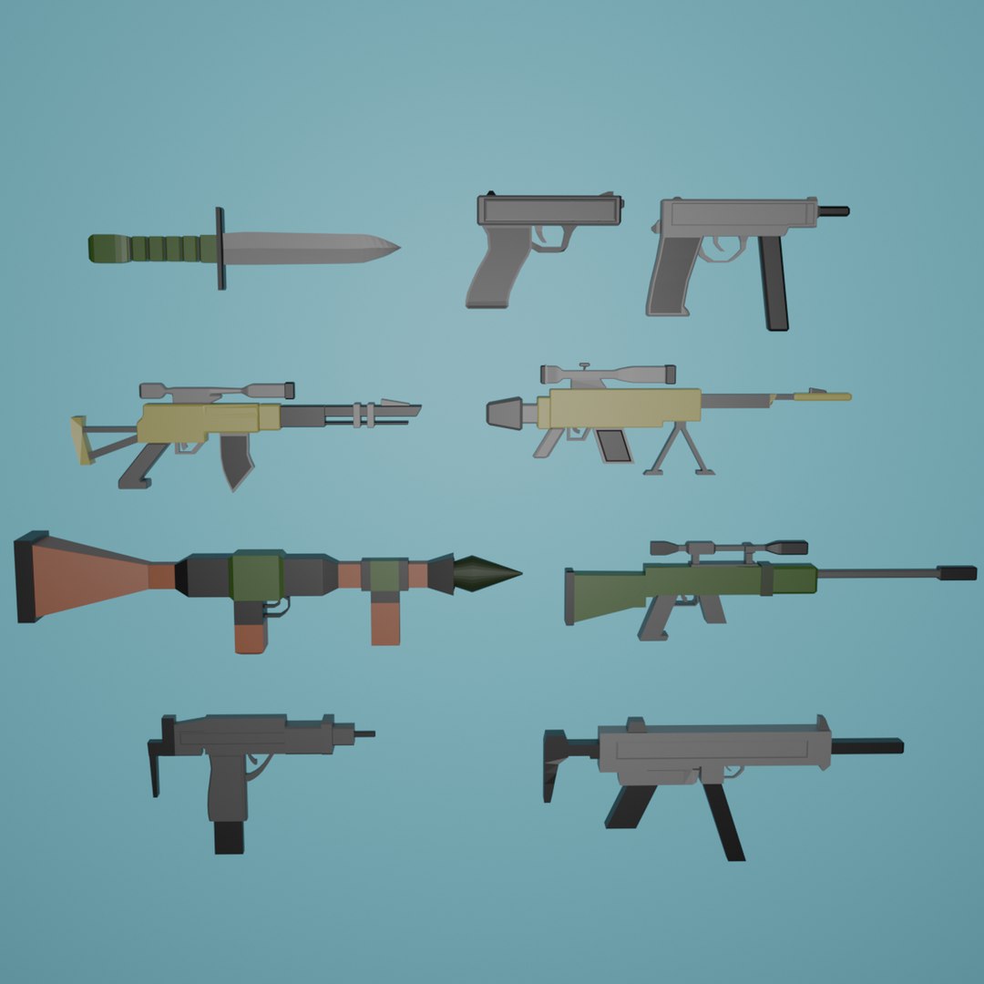 3D Combat Weapons model - TurboSquid 2037750