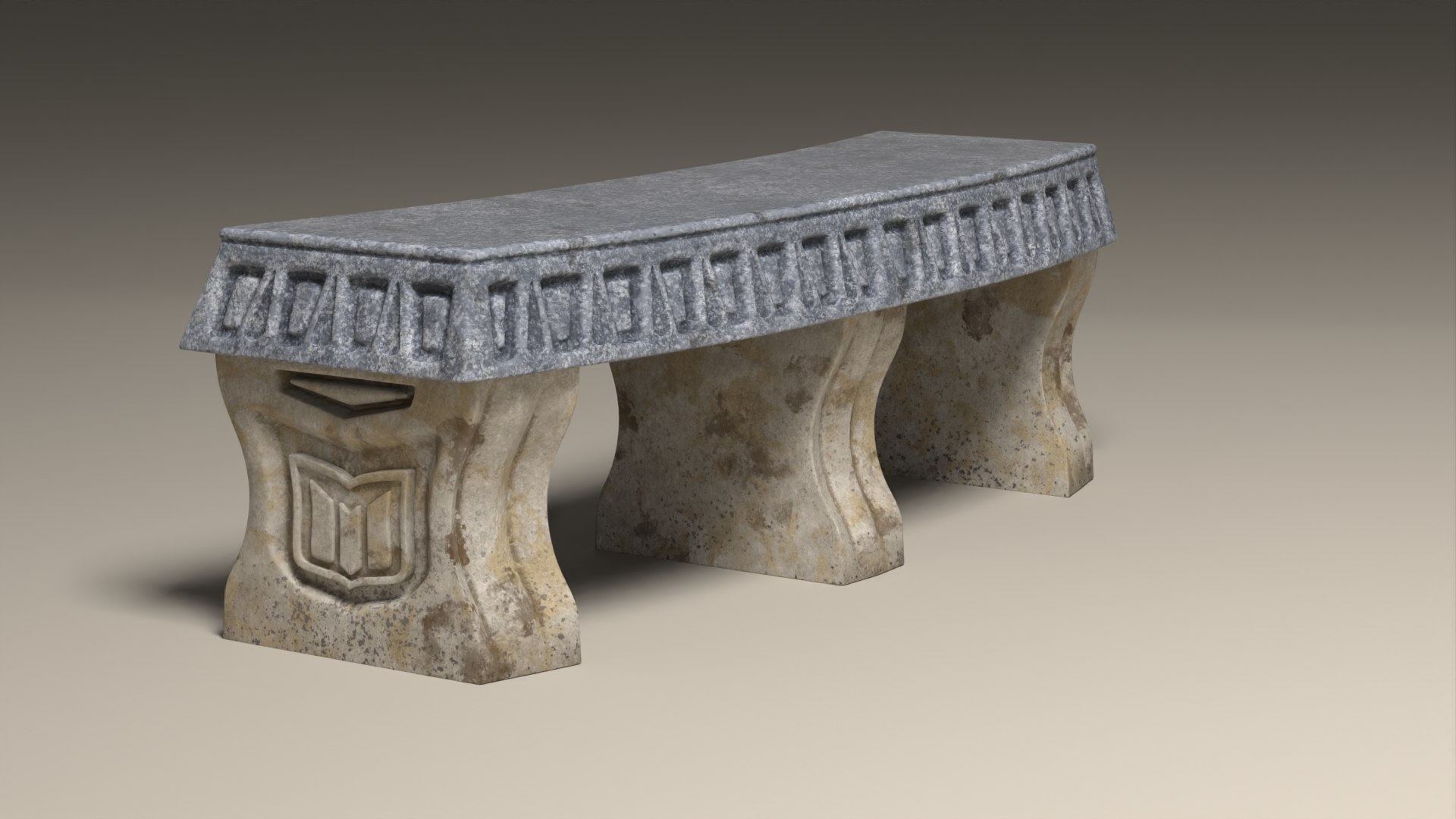 3D Stone Bench Model - TurboSquid 2245776